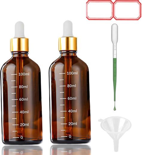 2 X 100ml Dropper Bottle Clear Glass Dropper Bottle With Droper