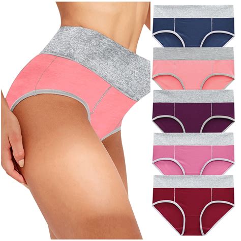 Tumotour 5pc Oversized Underwear For Women Cotton Panties High Waist