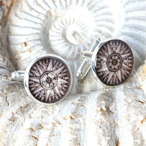 Antique Compass Cufflinks Compass Cufflinks Travel Cufflinks Map