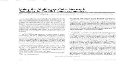 pdf using the multistage cube network topology in parallel …hj