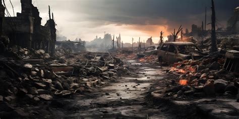 A Postapocalyptic World Devastation And Desolation After A War Concept