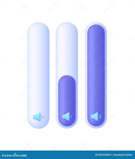 3d Volume Indicator Illustration Less And More Volume Level