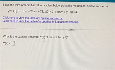 Solved Solve The Third Order Initial Value Problem Below