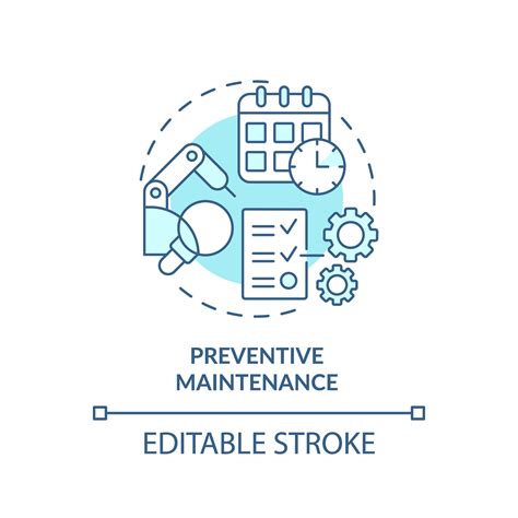 2d Editable Blue Icon Preventive Maintenance Concept Isolated Vector