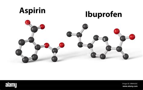 Illustration Of Aspirin Acetylsalicylic Acid And Ibuprofen 2 4