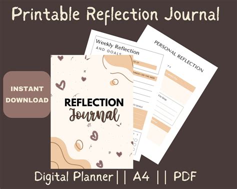 Reflection Journal Printable Monthly Reflection Month In Review Gratitude Journal Self Care