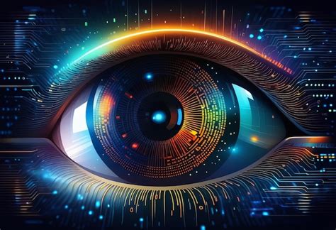 Premium Photo Digital Eye Data Network And Cyber Security Technology