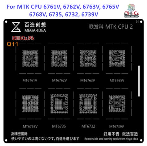 Mega Idea Mtk Cpu2 Stencil For Mt6761v Mt6768v Mt6762v Mt6763v