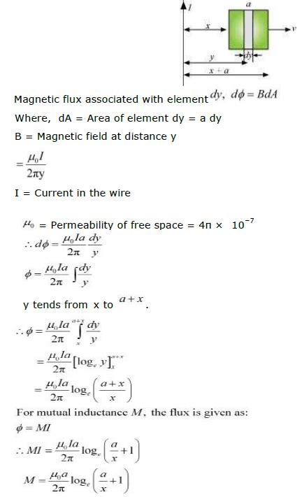 a obtain an expression for the mutual inductance between a long straight wire and a square