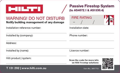 Firestop Label Accessories For Firestop And Fire Protection Hilti Kuwait