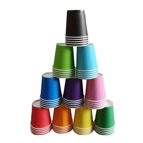 종이컵 색종이컵 10색 혼합 50개 쌓기놀이 예쁜 색종이컵 칼라 종이컵 티몬