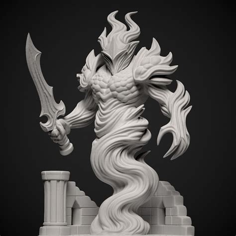 3d Printable Wind Elemental By Iron Mesh 3d