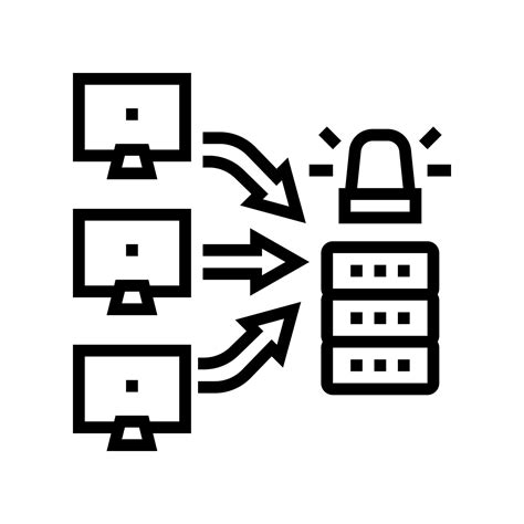 Ddos Attacks Line Icon Vector Illustration 18780128 Vector Art At Vecteezy