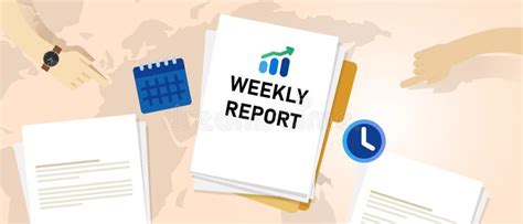 Weekly Report Document Performance Schedule Paperwork Stock Illustration Illustration Of