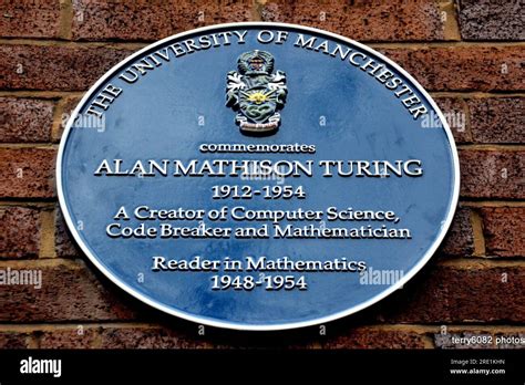 Blue Plaque To Commemorate Alan Mathison Turing 1912 1954 Creator Of