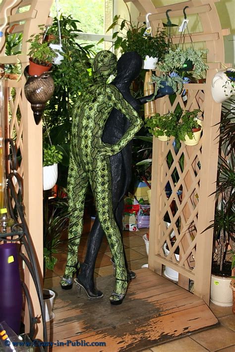 Two Flexible Green And Black Zentai Wearing XXX Dessert Picture 7