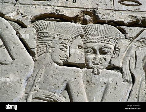 Philistine Soldiers Wearing The Typical Philistine Headdress Relief