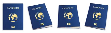 Realistic 3d Passport International Passport Cover Template For