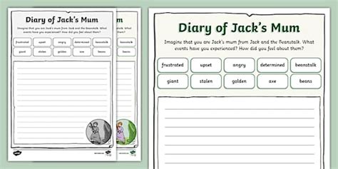 Diary Of Jacks Mum Writing Template Teacher Made Twinkl