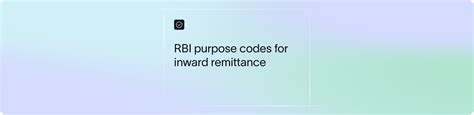 Rbi Purpose Code List 2025 For Inward Remittance