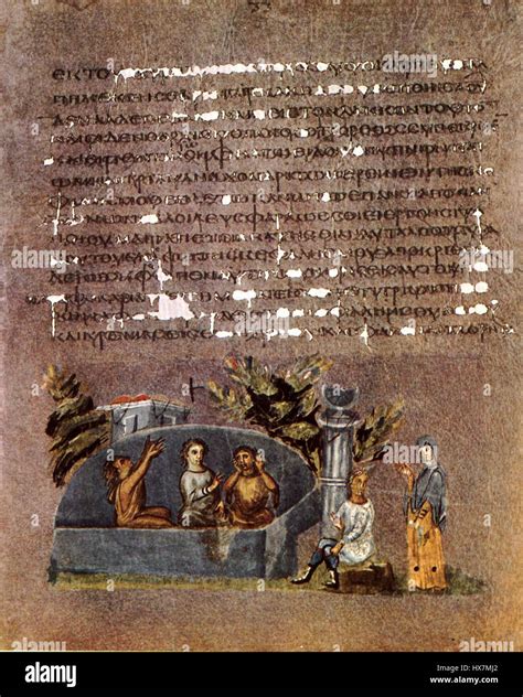 Joseph In Prison From The Vienna Genesis Manuscript Depicts The Biblical Figure Joseph In