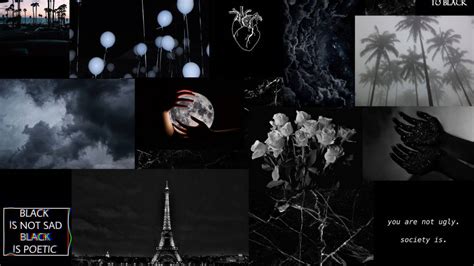 Download High Quality Aesthetic Black Collage Laptop Wallpaper