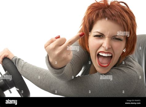 Portrait Of The Rough Woman At The Wheel An Autosimulator Stock Photo Alamy