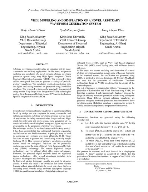 pdf vhdl modeling and simulation of a novel arbitrary waveform generation system