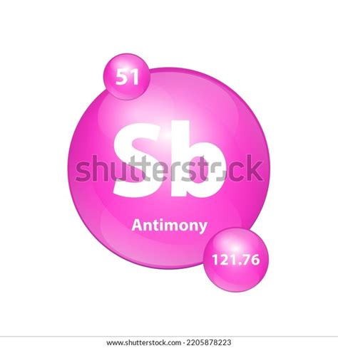 Antimony Stibium Sb Icon Structure Chemical Stock Vector Royalty Free