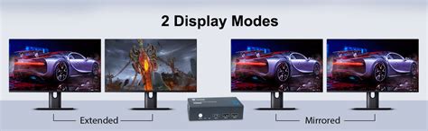 Steetek DP KVM Switch Dual Monitor Displayport 4K 60Hz USB 3 0 KVM Switch Displayport 2