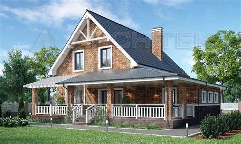 Vr 034 P1 проект дома из газобетона с мансардой террасой и гаражом