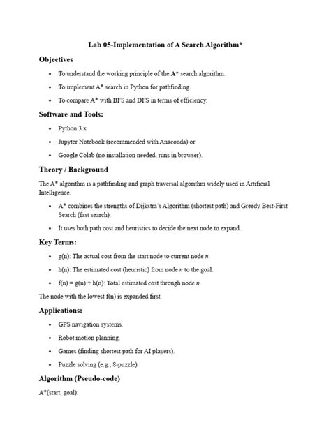 A Search Algorithm Implementation In Python Pdf Computer Science