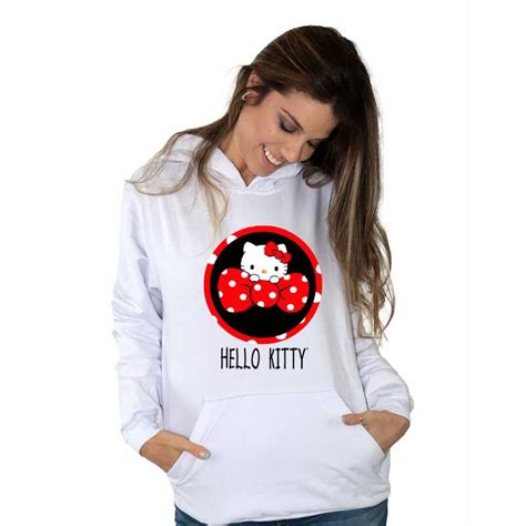 Moletom Hello Kitty Laço Poá Vermelho Phooto Brasil