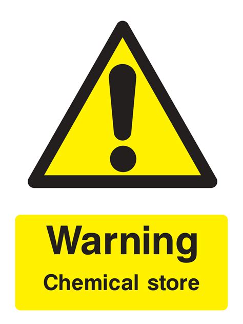 Warning Chemical Store Sign Portrait By Safe Signs