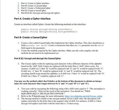 Solved 1 Part A Create A Cipher Interface 2 Part B