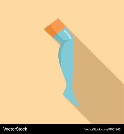 Elastic Medical Compression Stocking Icon Flat Vector Image
