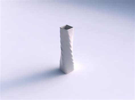 Vase Twisted Rectangle With Relaxed Large Twists 3d Model 3d Printable