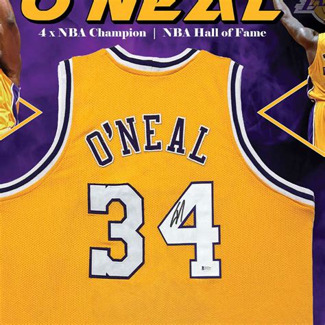Shaquille Oneal Signed Lakers Yellow Jersey 3rd Party Certified Frame