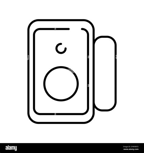 Contact Sensor Black Line Icon Vector Isolated Element Editable