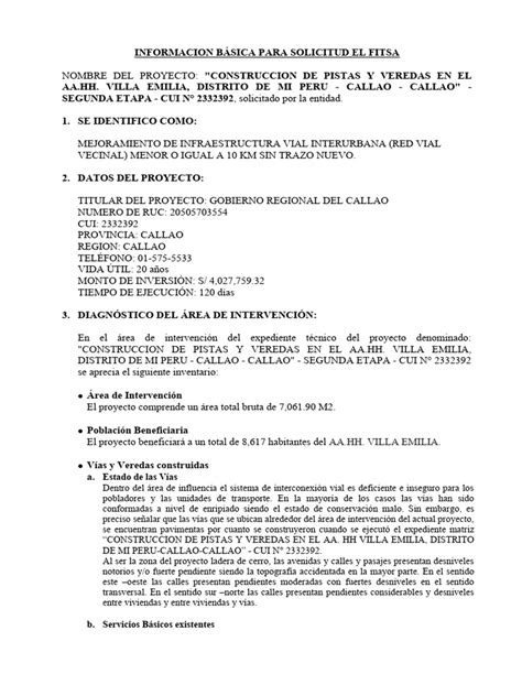 Construcción De Pistas Y Veredas En Villa Emilia Pdf Hormigón Perú