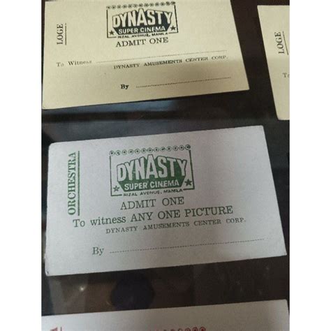 10pcs Vintage Antique Movie Ticket Dynasty Cinema Unused Cinehan Recto