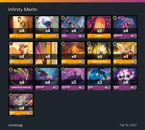 Infinity Merlin Lorcana Deck Disney Lorcana