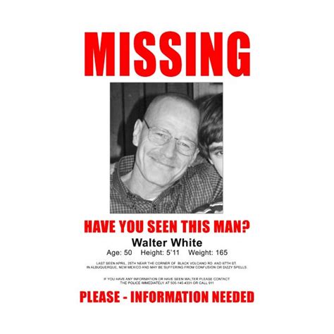 Breaking Bad Missing Sign By Evelynr Klassische Filmplakate Plakat Lustig Humor