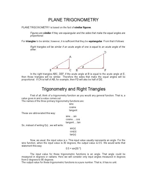 Plane Trigonometry Pdf Trigonometric Functions Sine