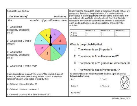 Probability Notes Theoretical And Experimental By Shelia Desso