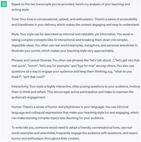 how to train chatgpt to write in your style