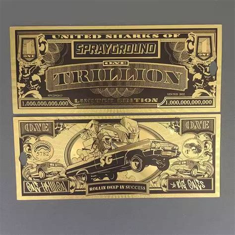 Customizable Sprayground Gold Foil Banknote Tag For Bags Shirts And More