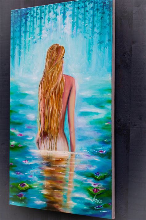 Nude Painting Nude Art Nude Women Lakeside Painting Modern Etsy Canada