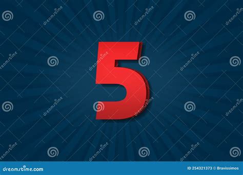5 Five Number Count Template Poster Design Letter 3d Stock Illustration Illustration Of