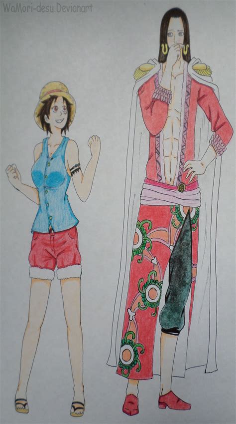 Luffy And Hancock Gender Bender By Wamori Desu On Deviantart